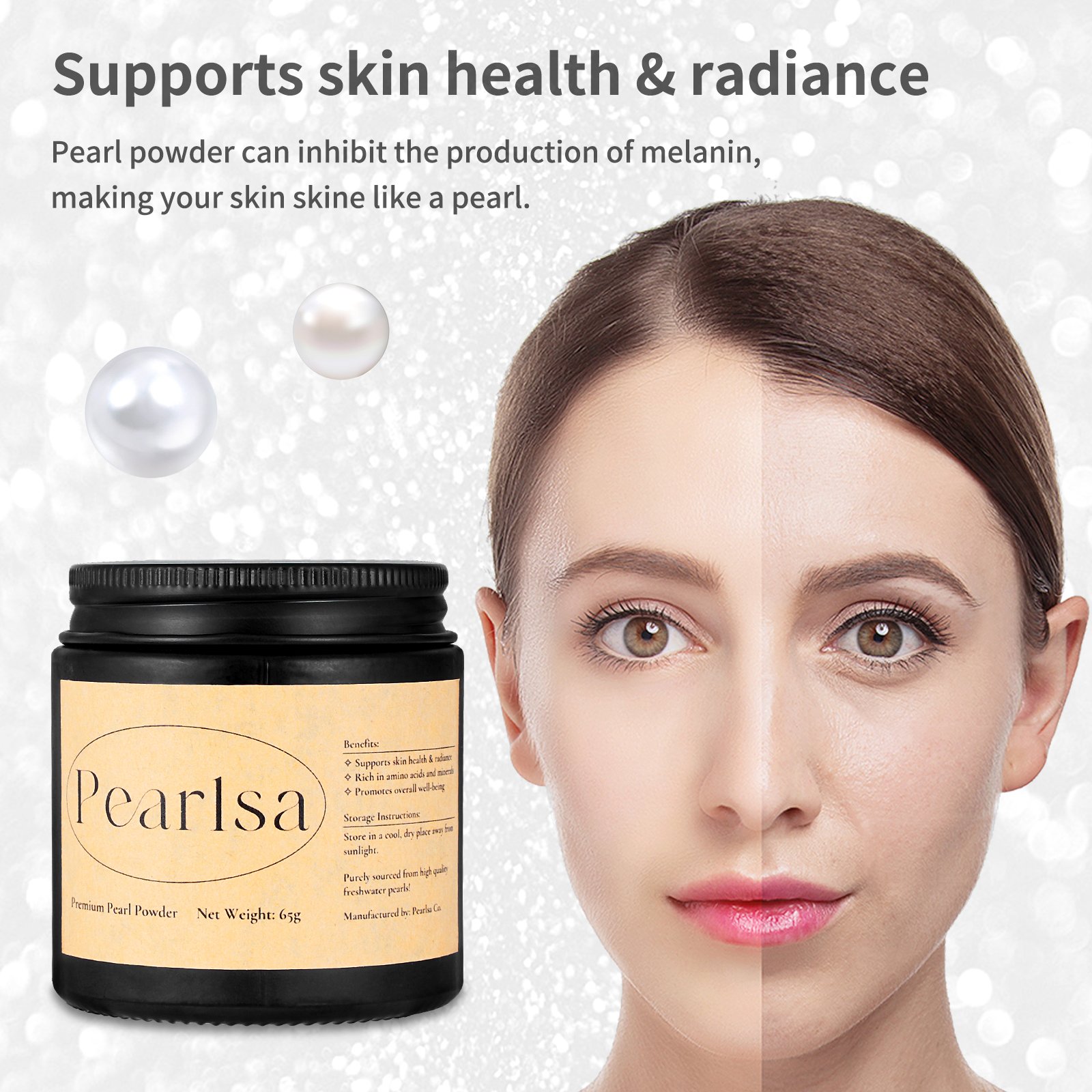 100% Pure Freshwater Pearl Powder – 65g – Pearlsa