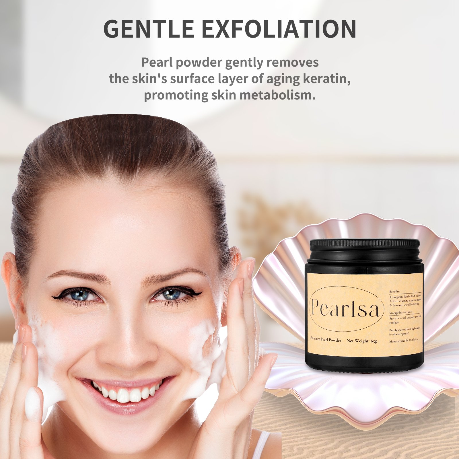 100% Pure Freshwater Pearl Powder – 65g – Pearlsa